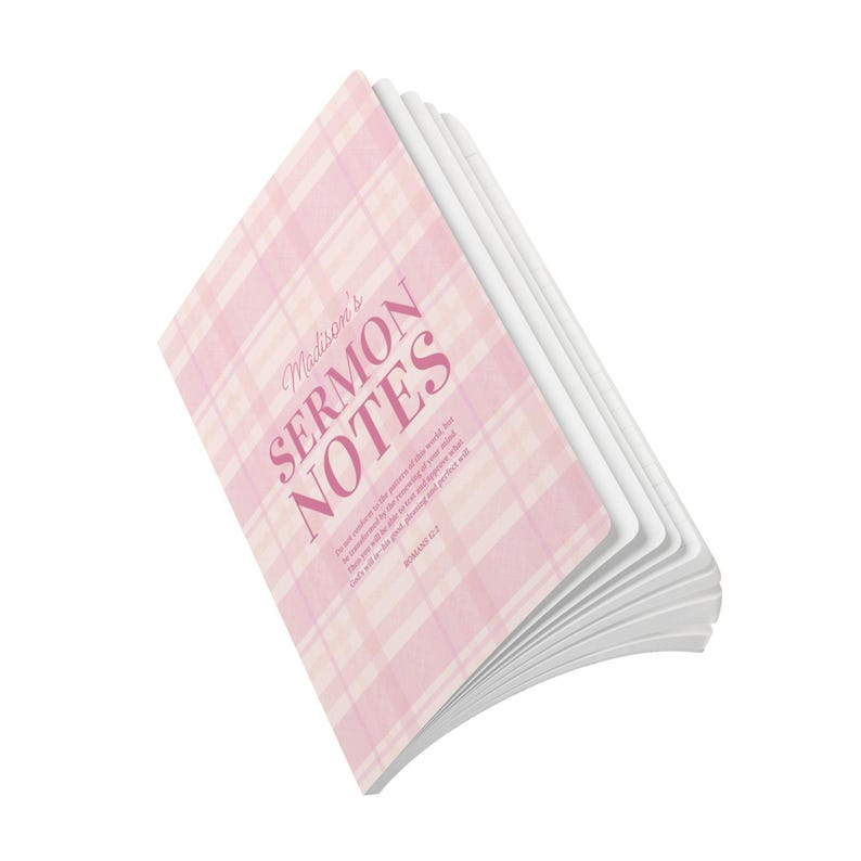 Sermon Notes Personalized Church Journal - Custom Softcover Notebook ...