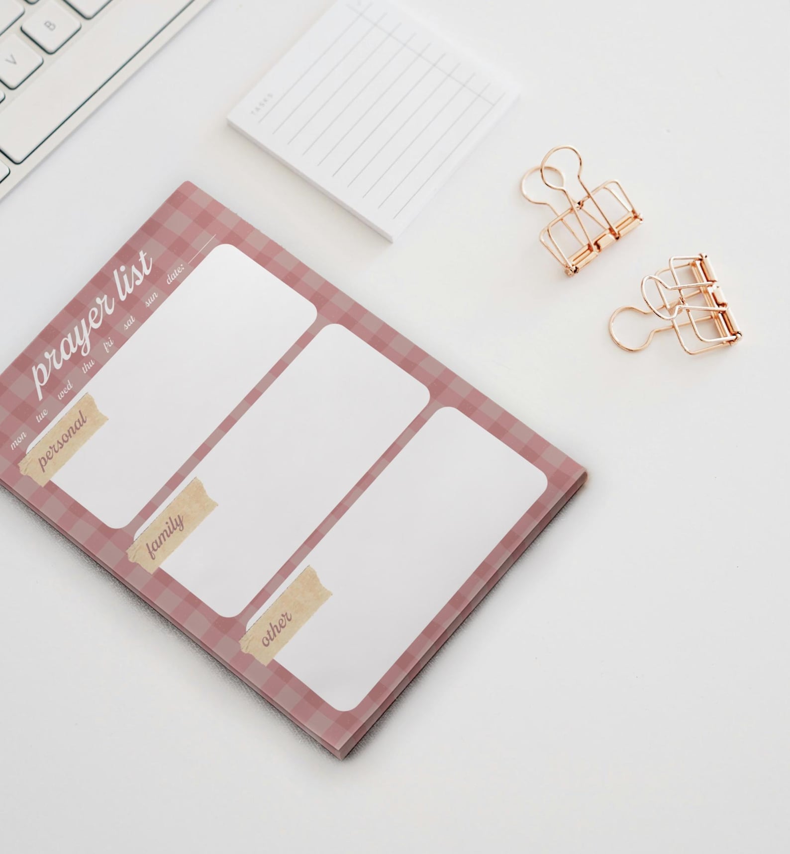 Pink & Blue Prayer List Notepad - Christian Stationery, Memo Pad ...