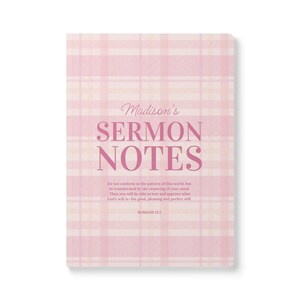 Sermon Notes Personalized Church Journal - Custom Softcover Notebook ...