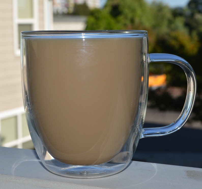 Pack of 2double Wall Glass Coffee Mug 18.5oz Extra Large - Etsy