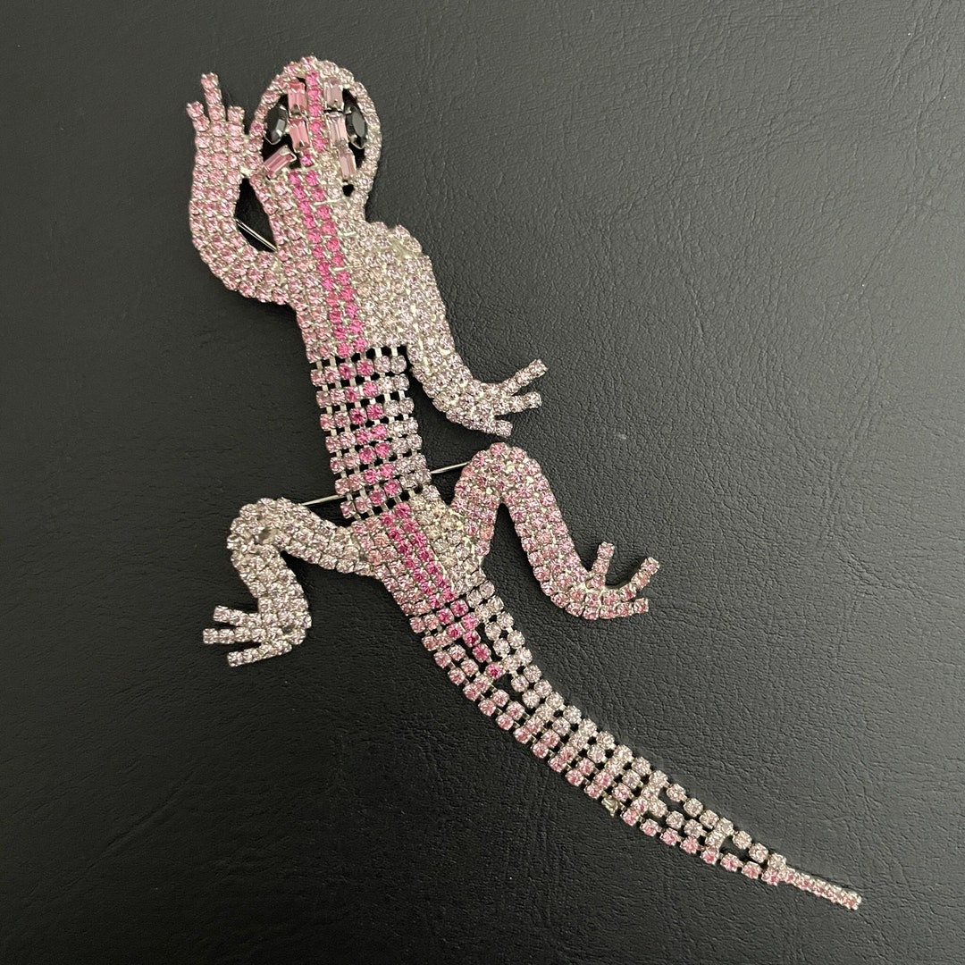 Rhinestone Lizard Brooch for the Jewellery Collector - Etsy