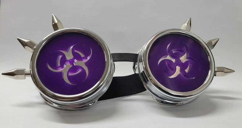 Cyber Goggle With Spikes and Acrylic Lenses Laser Cut in Bio Hazards ...