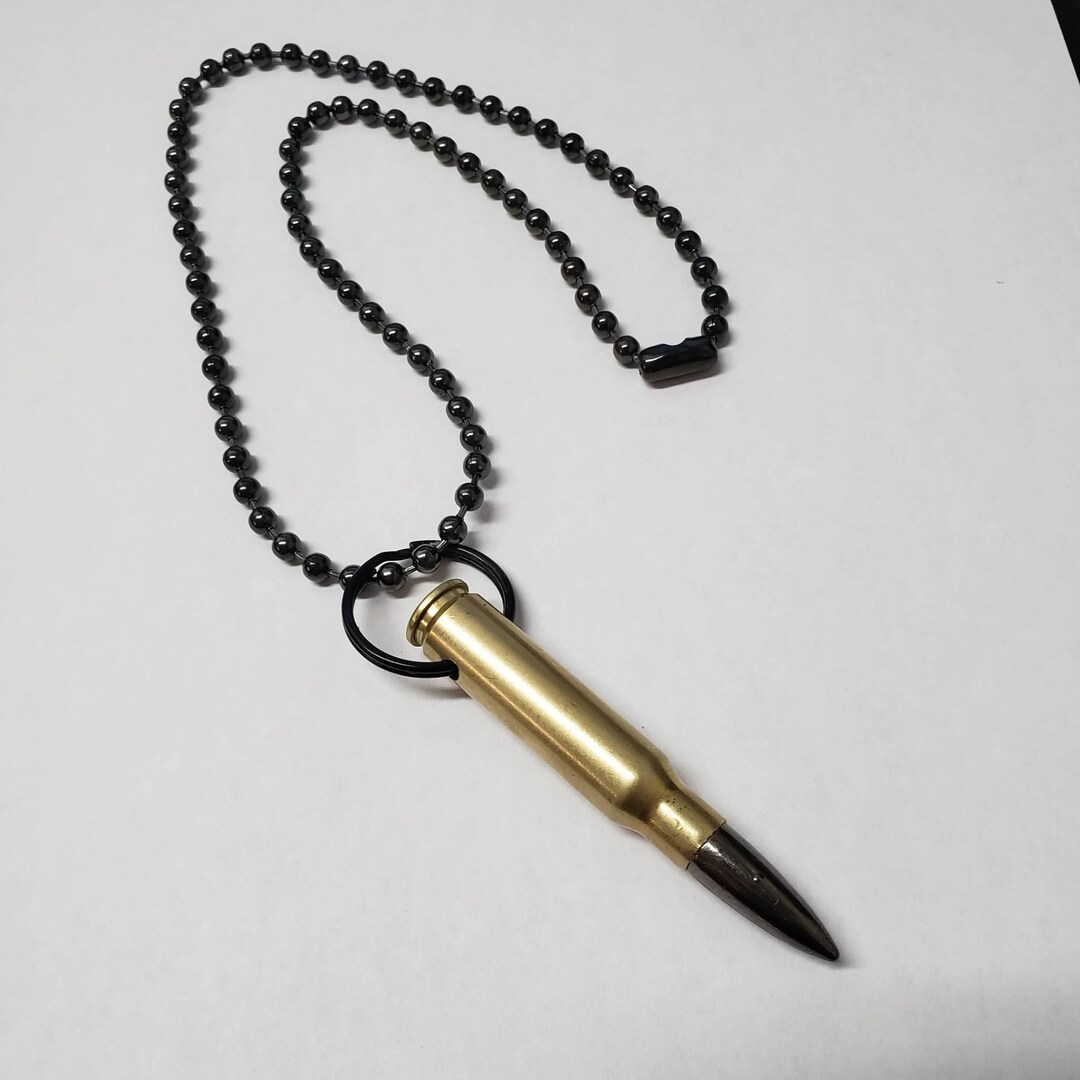 Bullet Necklace With .308 Caliber Dummy Bullet.punk Gothic Biker ...