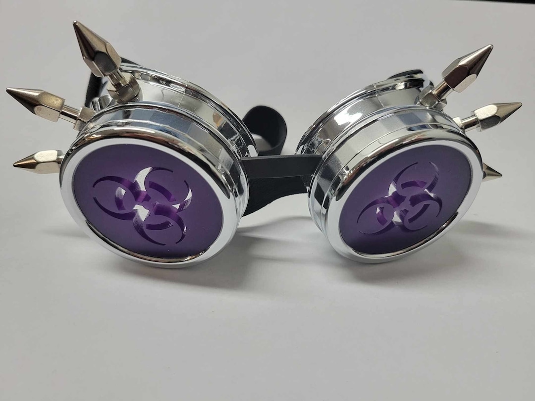 Cyber Goggle With Spikes and Acrylic Lenses Laser Cut in Bio Hazards ...