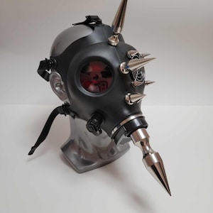 Cyber Gothic Gas Mask,rave Mask,industrial Techno Mask,dj Mask,spiked ...