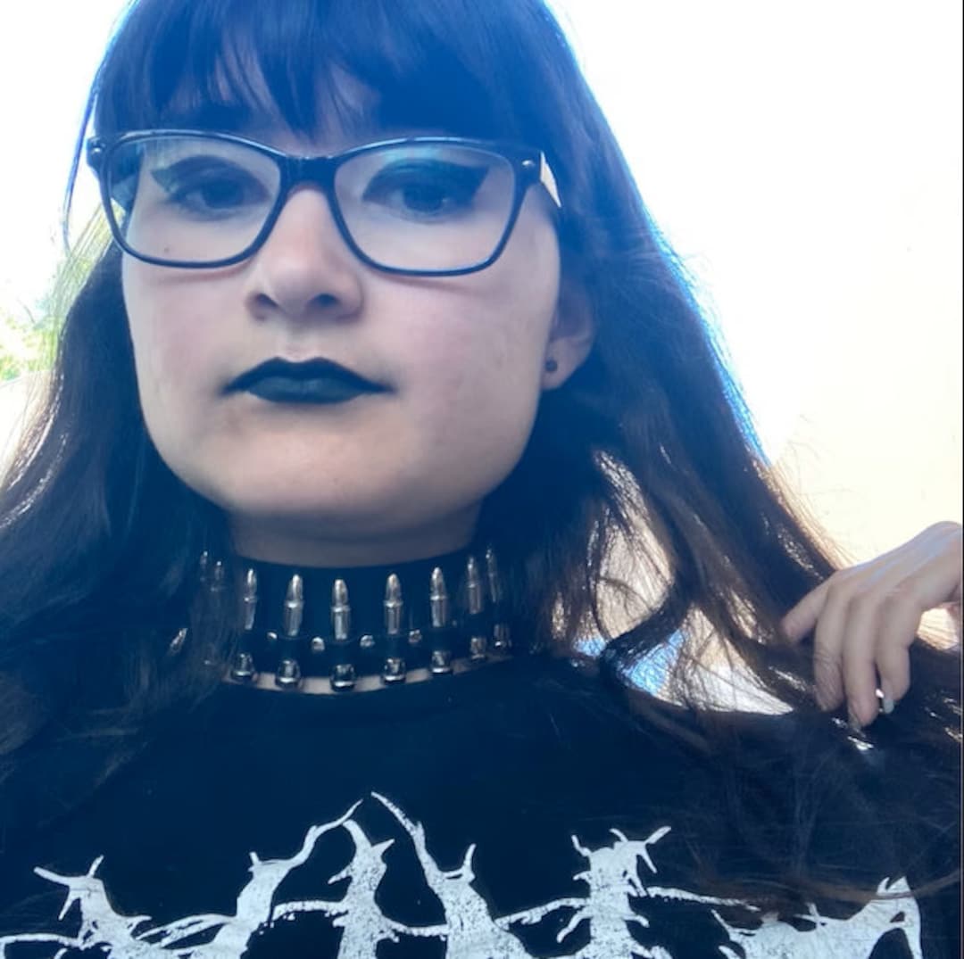 Leather Choker With Bullets.gothic Punk Biker Cosplay - Etsy