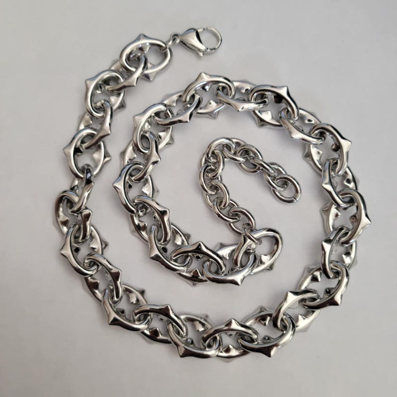 Spiked Oval Necklace - Etsy