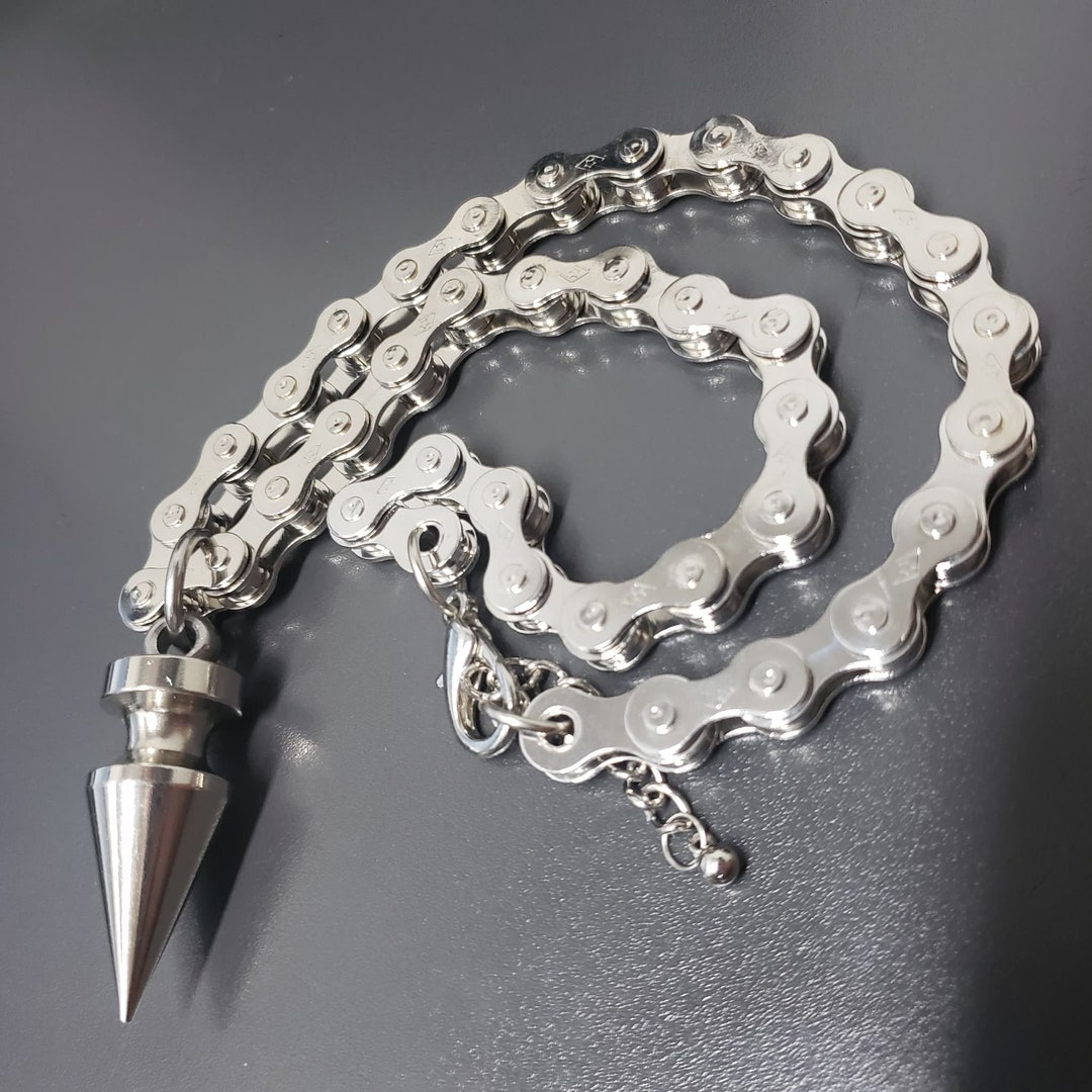 Bike Chain With Spike Necklace, Gothic Punk Bikers Cosplay - Etsy