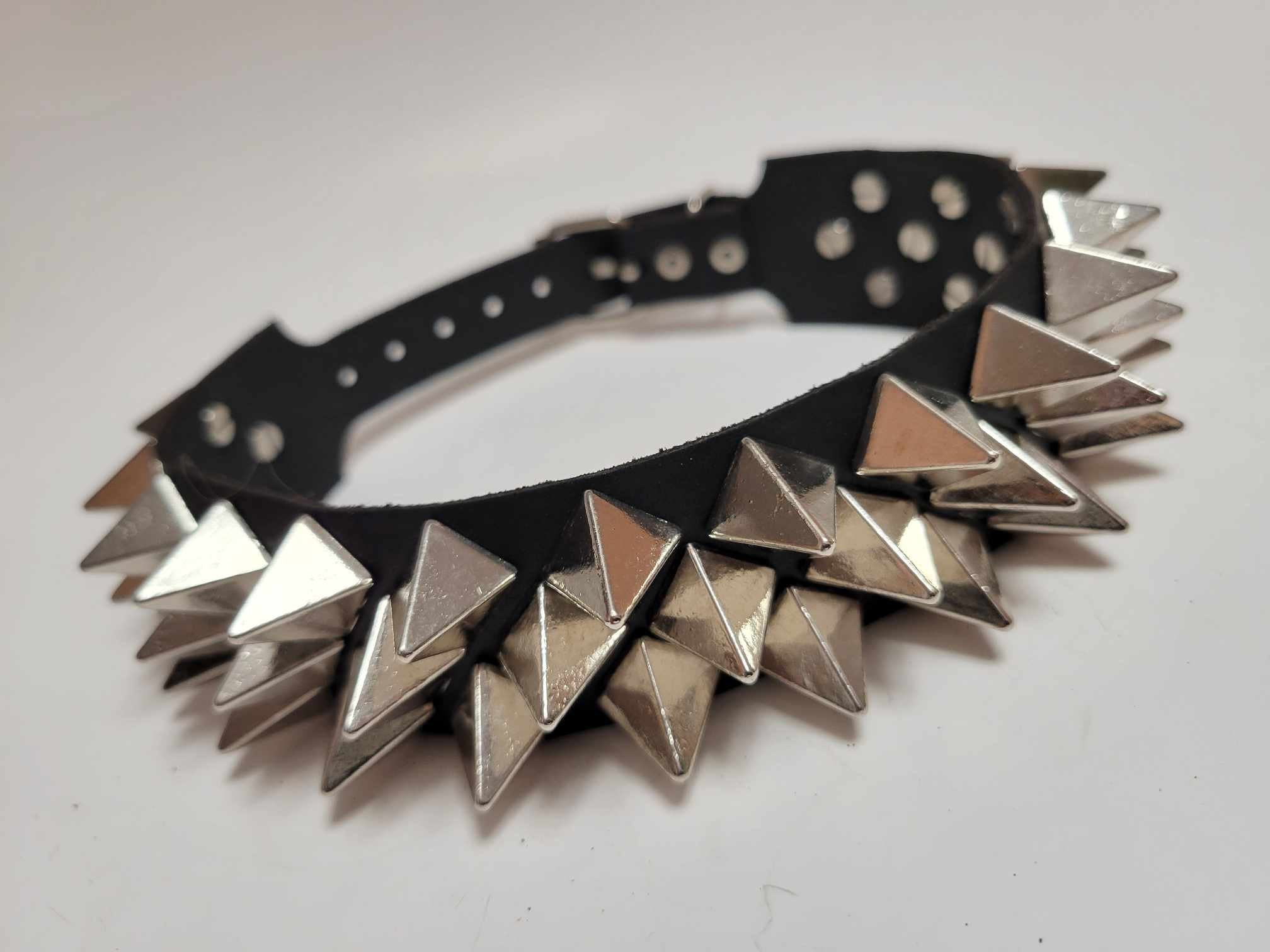Leather Choker With 4 Sides Pyramids Spikes in an Amazing Layout,gothic ...