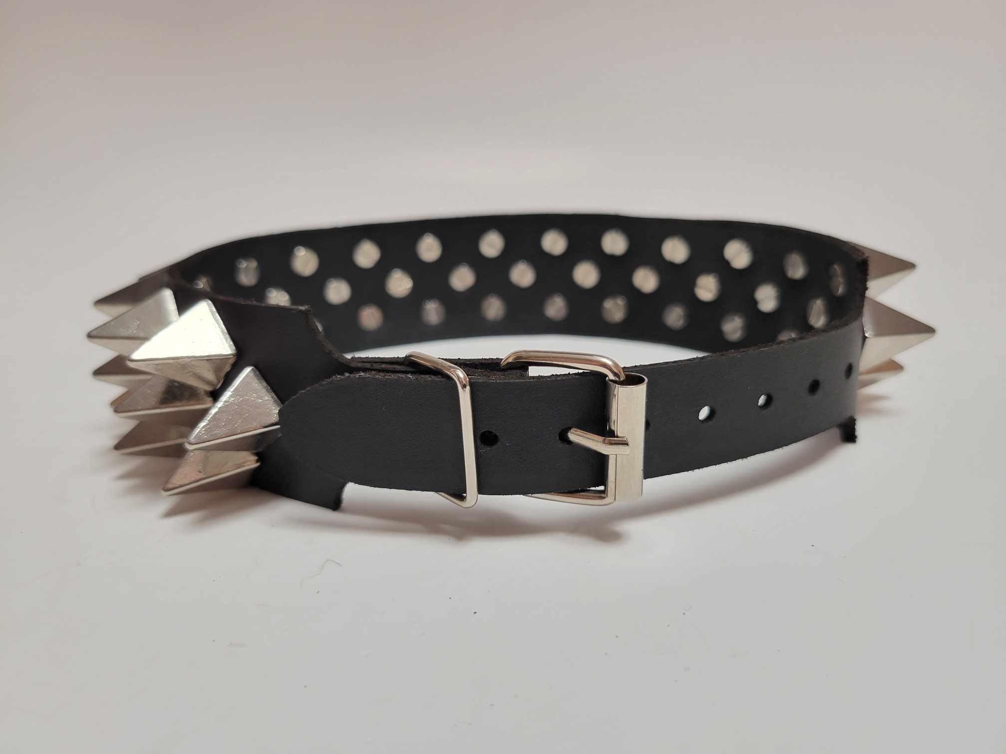 Leather Choker With 4 Sides Pyramids Spikes in an Amazing Layout,gothic ...