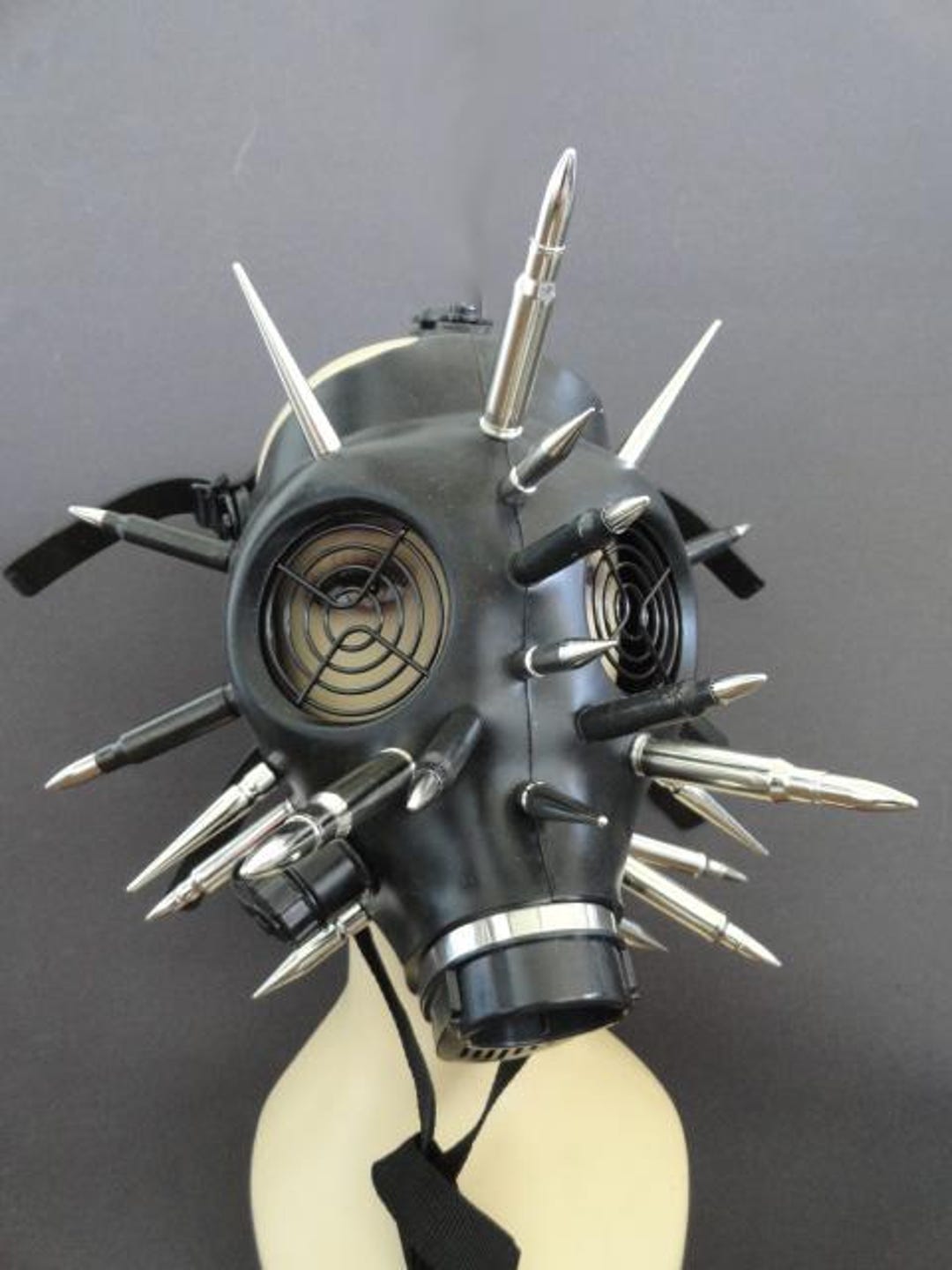 Cyber Gothic Gas Mask,rave Mask,industrial Techno Mask,dj Mask,spiked ...