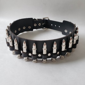 Leather Choker With Bullets.gothic Punk Biker Cosplay - Etsy