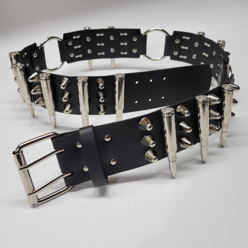 Studded Leather Belt - Etsy