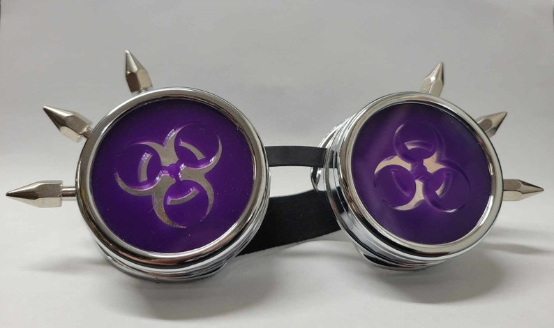 Cyber Goggle With Spikes and Acrylic Lenses Laser Cut in Bio Hazards ...
