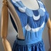 Vintage Blue Austrian Dirndl Trachten Patchwork Apron Cotton Dress Size ...