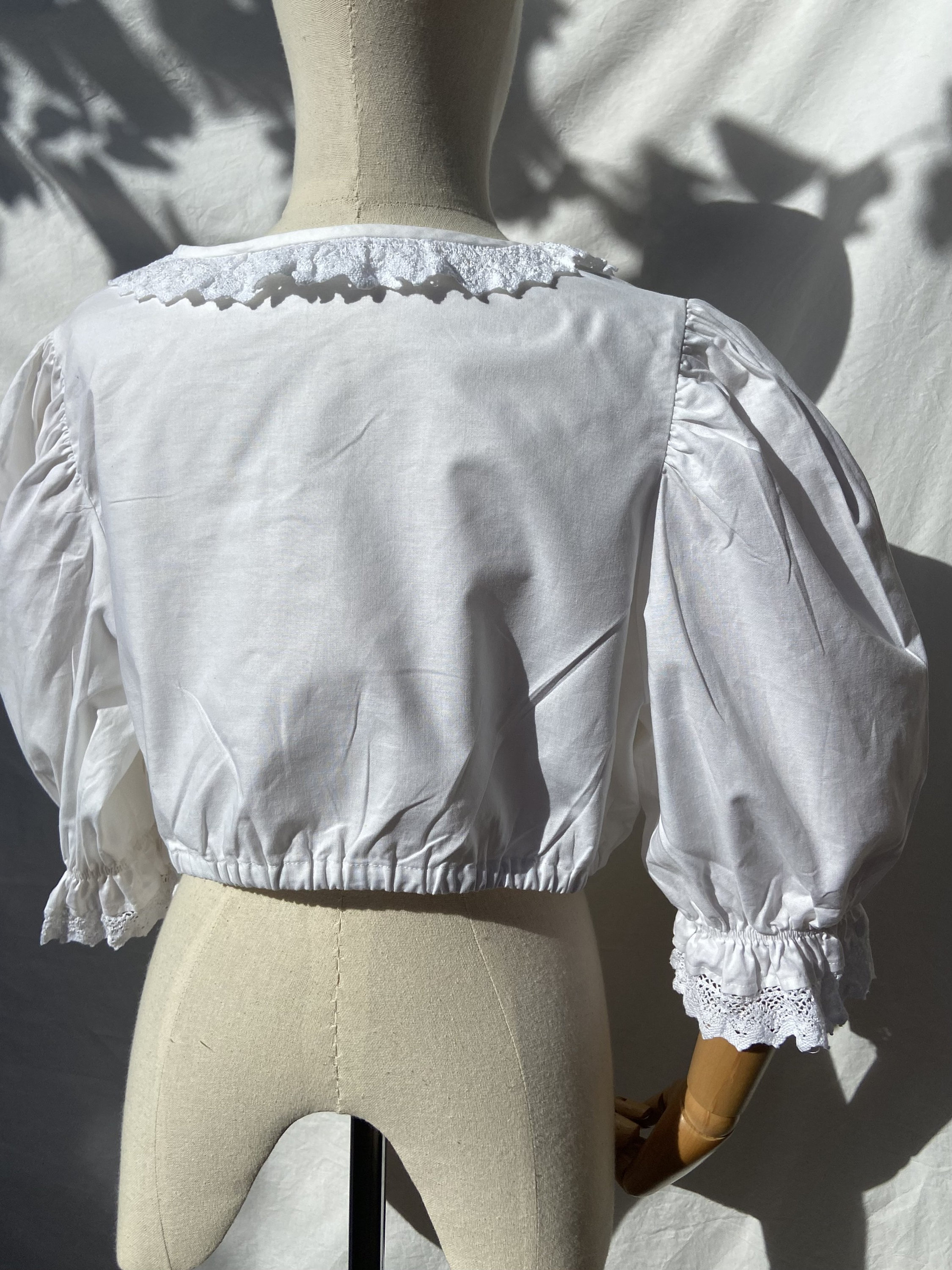 Vintage Austrian Dirndl Trachten Puff Sleeved Crop Blouse M - Etsy