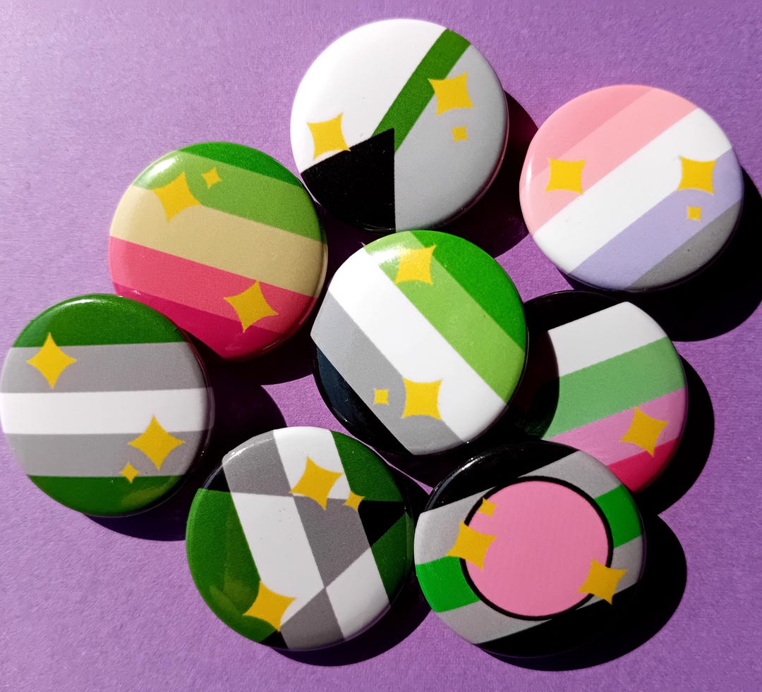 Aro Spectrum Mini Buttons [25mm] (aro, Demiromantic, Greyromantic ...
