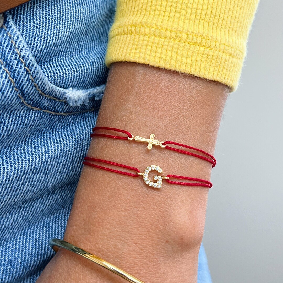 Cross String Bracelet, Sideways Cross Bracelet, Faith Bracelet, Small ...