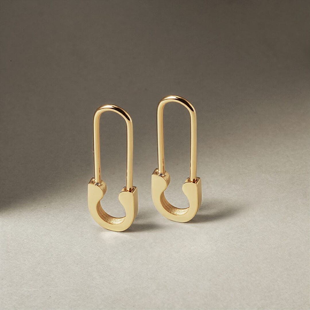 Safety Pin Earrings Gold Safety Pin Earrings Safety Pin - Etsy