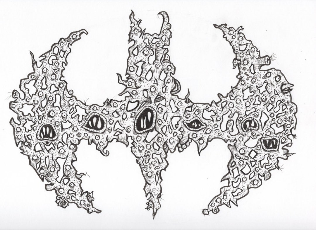 Mutated Batman Logo - Snot Goblin - Original Hand-drawn Illustration ...