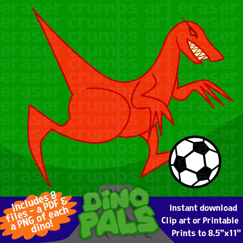 Dino Pals Digital Clip Art o Print 4 divertidos dinosaurios originales ...