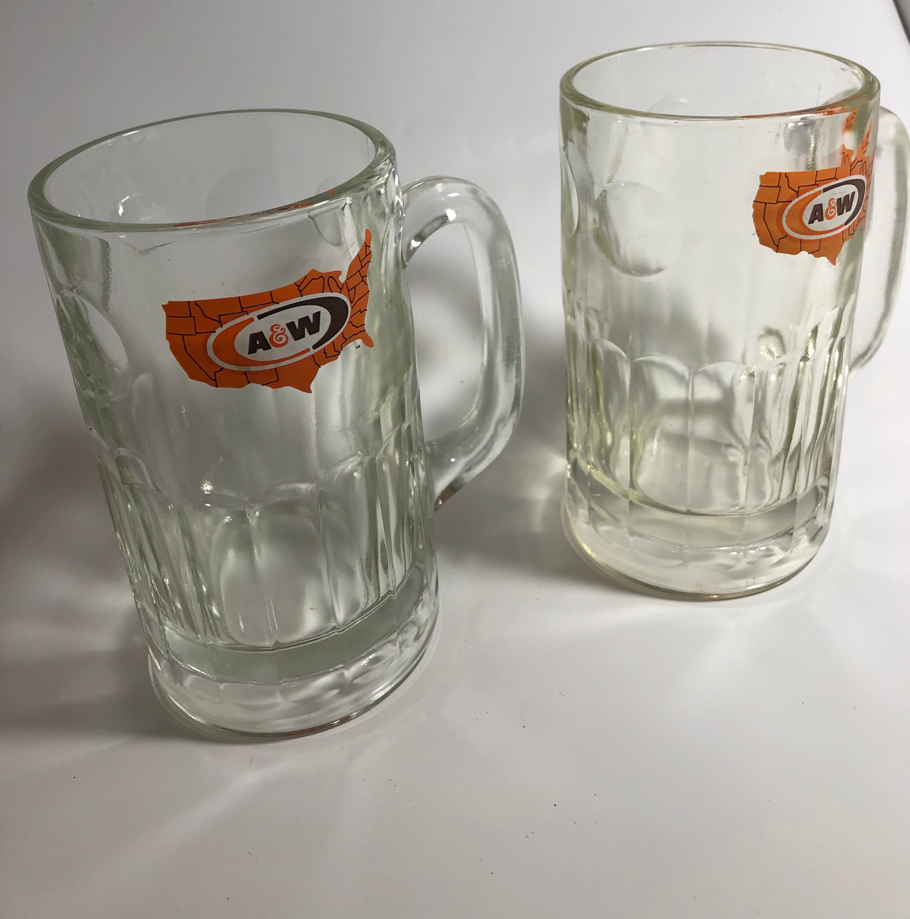A&W Mug Set United States Map Logo Rootbeer Mugs Matching Set 2 Vintage ...