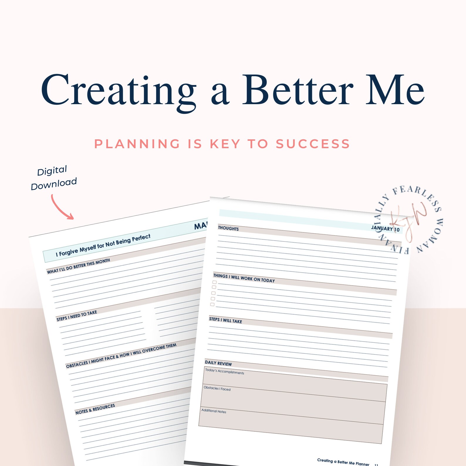 Personal Development Ebook, Workbook and Planner Printable Self ...
