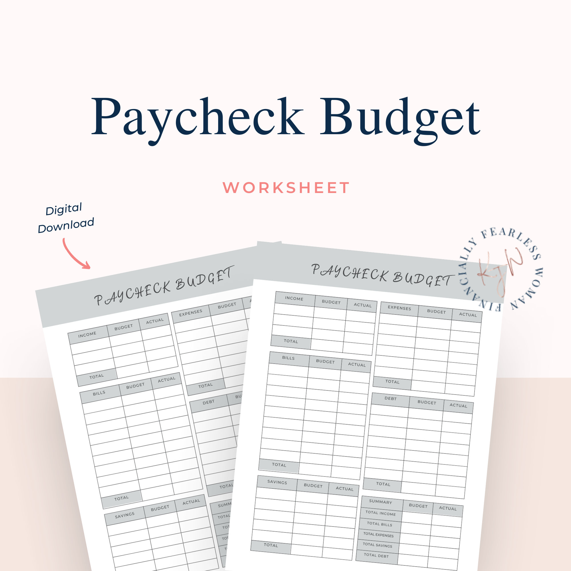 Paycheck Budget Paycheck Expense Tracker Paycheck Printable PDF - Etsy