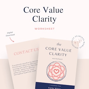 Core Value Clarity Worksheet - Etsy