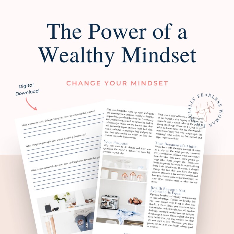 The Power of a Wealthy Mindset | Printable Workbook | Financial Mindset ...