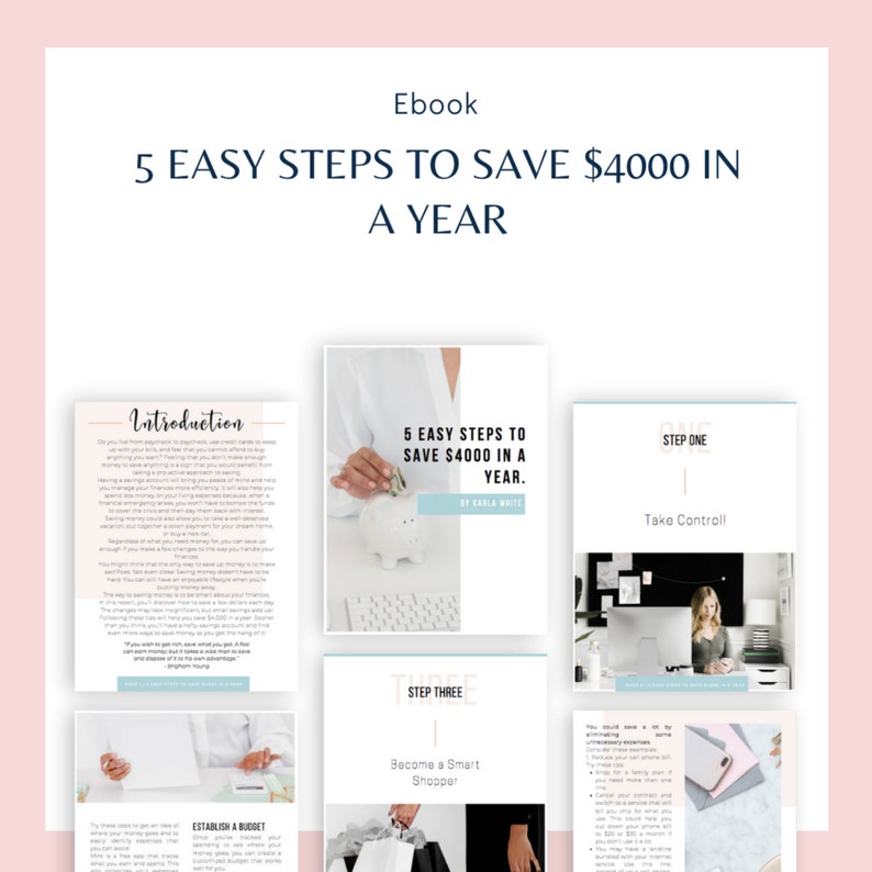 5 Easy Steps to Save 4000 Dollars in a Year Savings and | Etsy