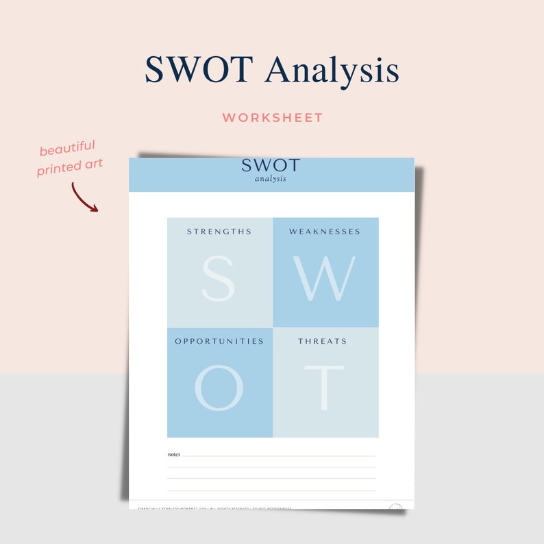 The SWOT Analysis Worksheet Digital Download Business Project ...