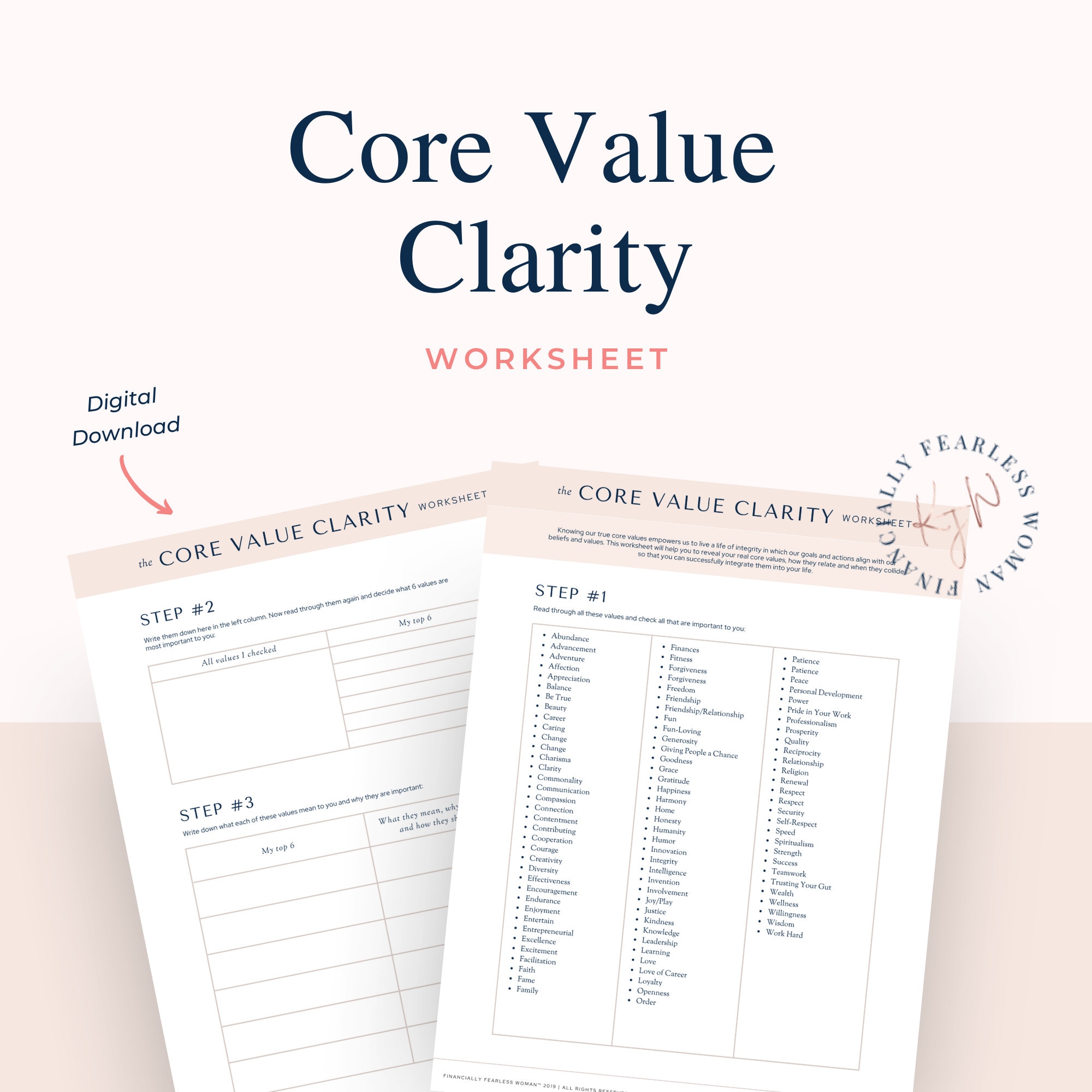 Core Value Clarity Worksheet - Etsy