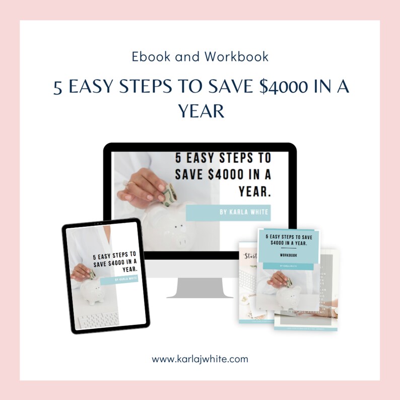 5 Easy Steps to Save 4000 Dollars in a Year Savings and | Etsy