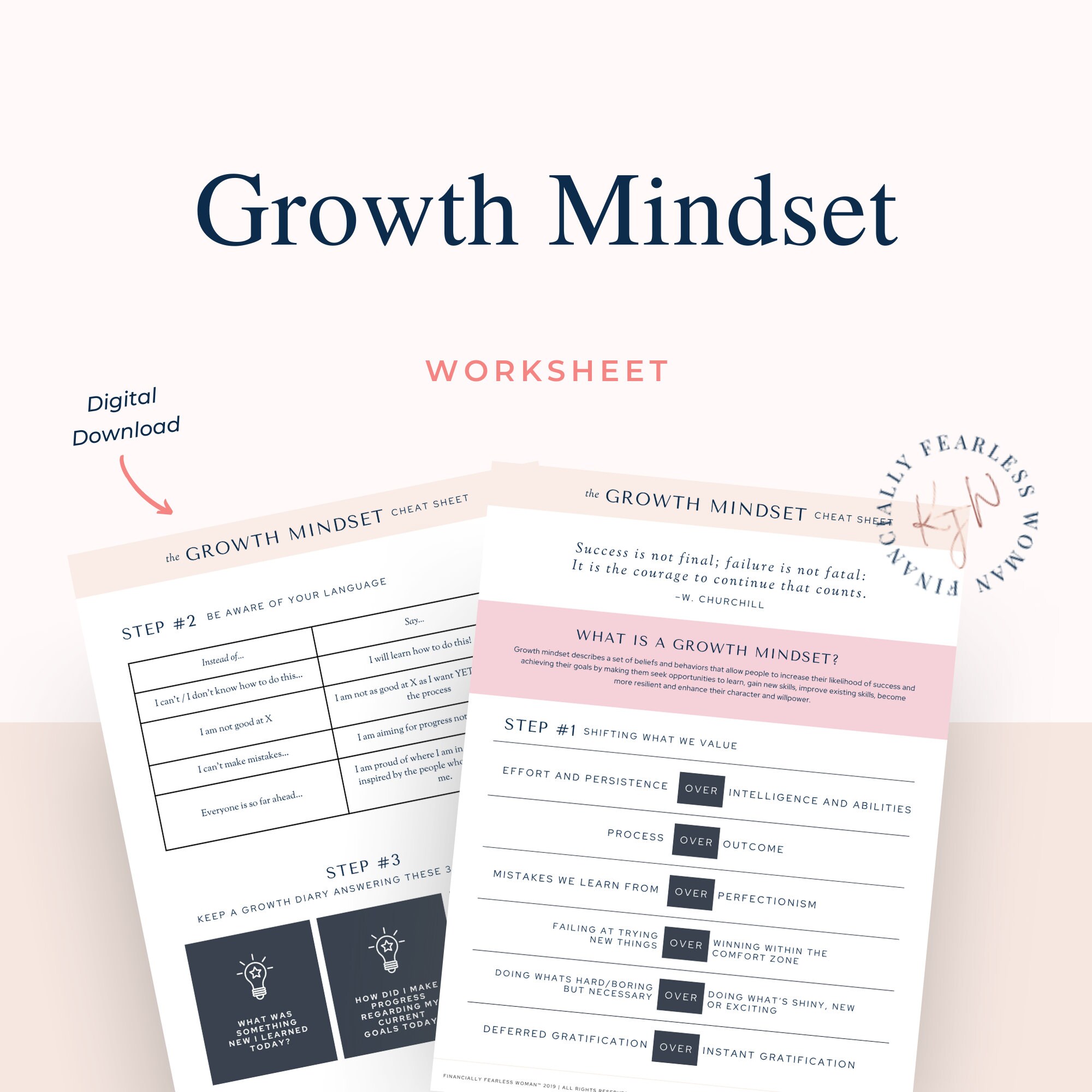 Growth Mindset Cheat Sheet - Etsy