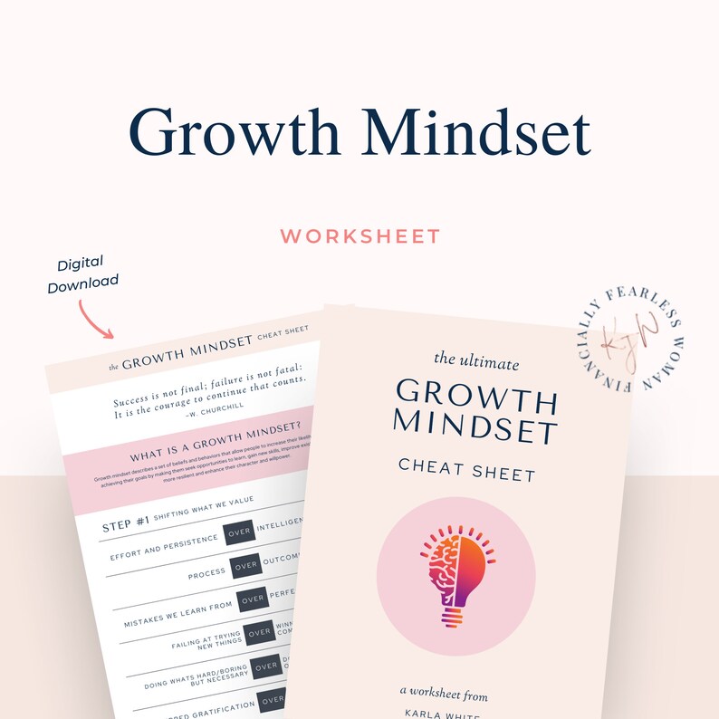 Growth Mindset Cheat Sheet - Etsy