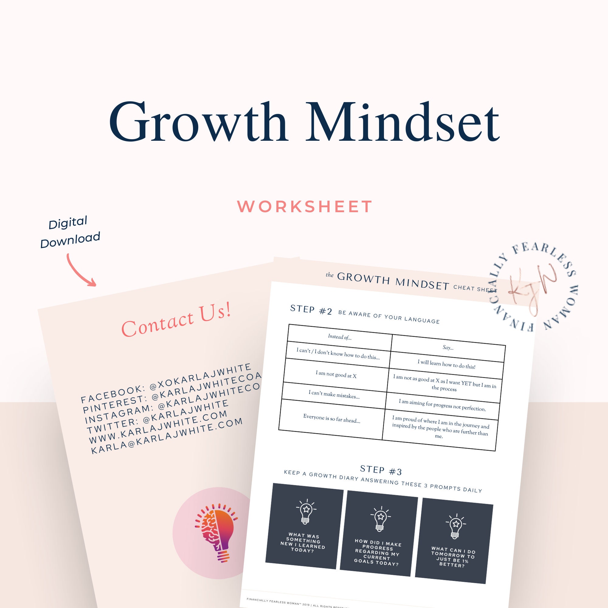 Growth Mindset Cheat Sheet - Etsy