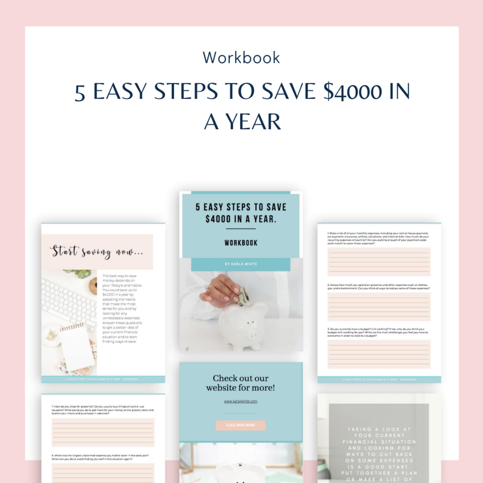 5 Easy Steps to Save 4000 Dollars in a Year Savings and | Etsy