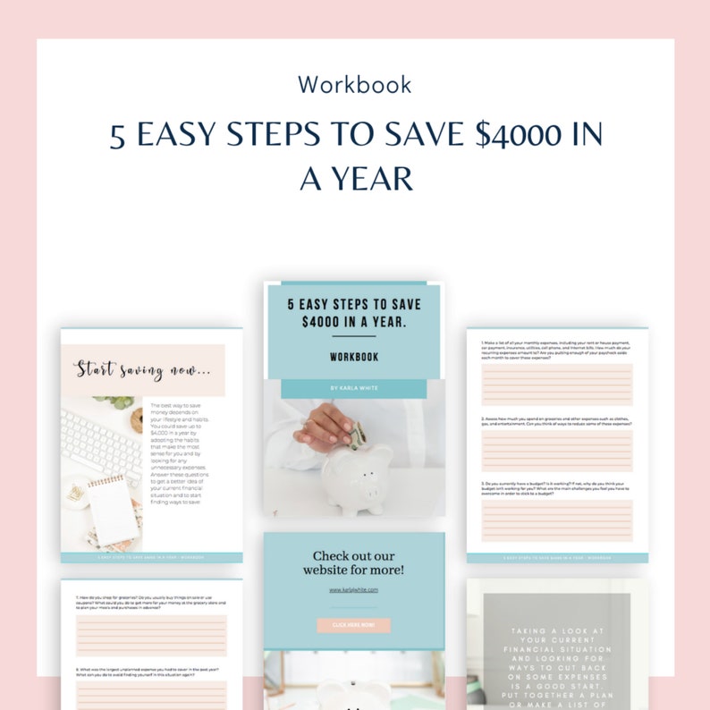 5 Easy Steps to Save 4000 Dollars in a Year Savings and | Etsy