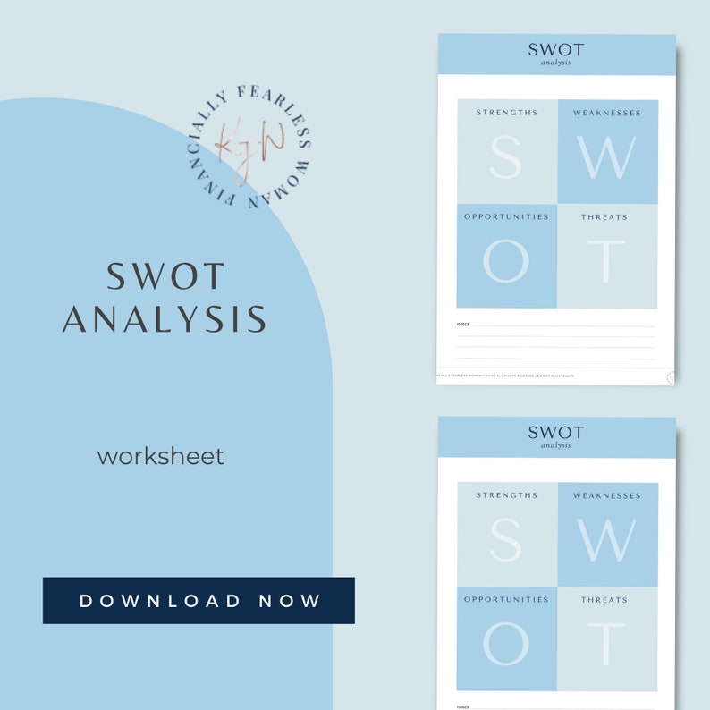 The SWOT Analysis Worksheet Digital Download Business Project ...