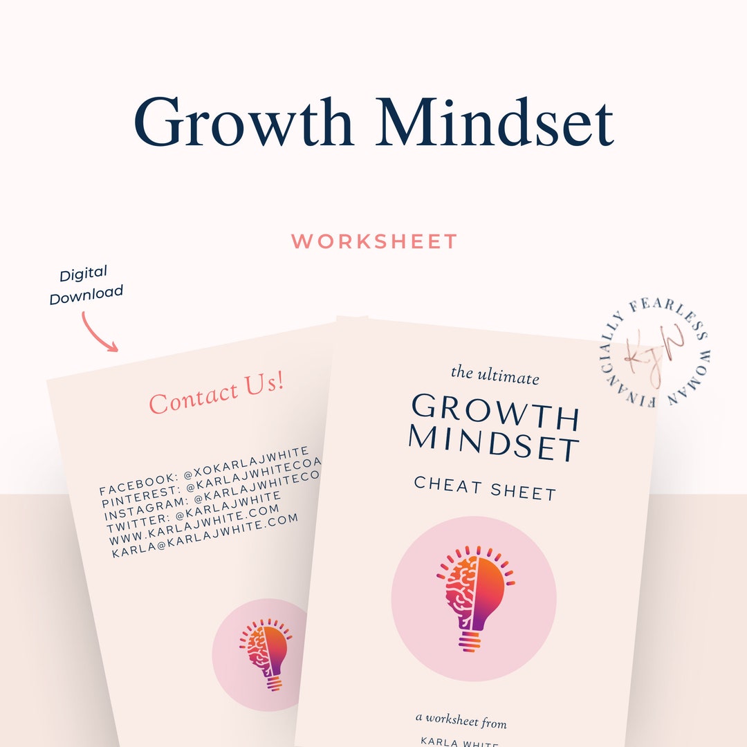 Growth Mindset Cheat Sheet - Etsy