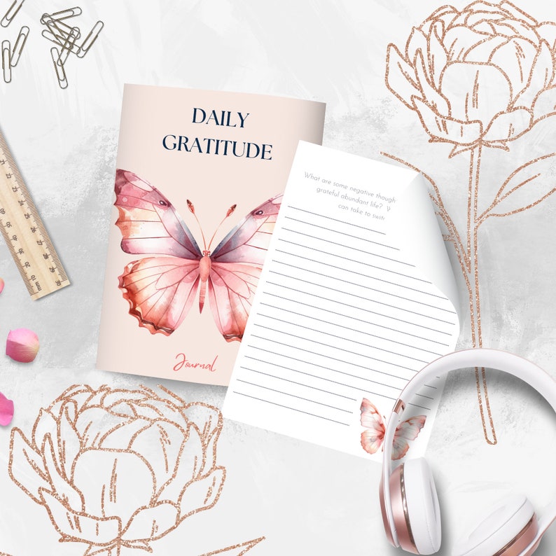 Rose Gold Butterfly Gratitude Journal: Embrace Joy and Appreciation ...