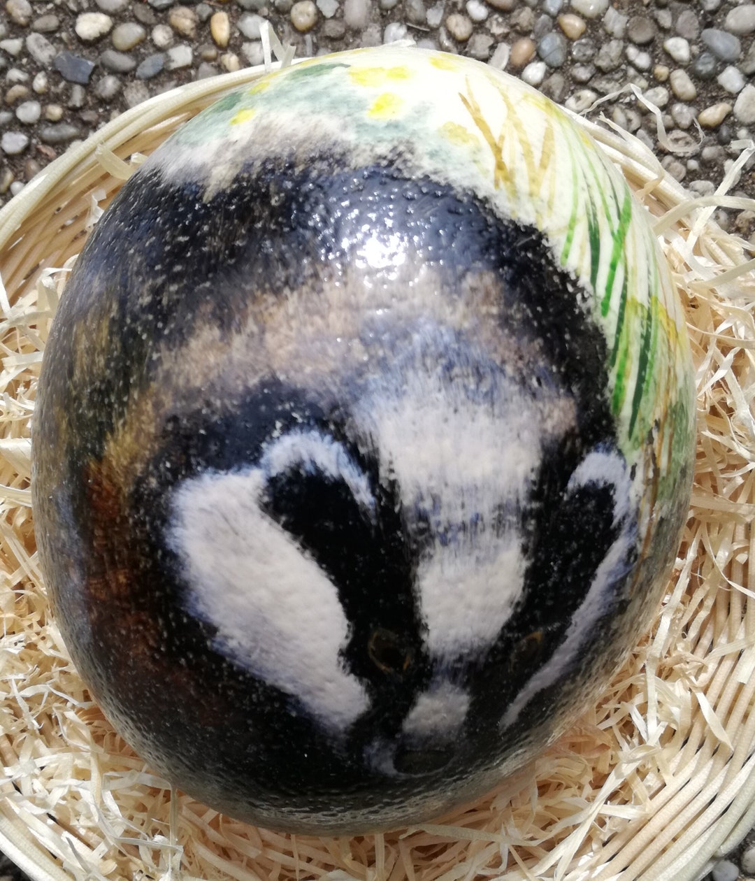 Ostrich Egg badger - Etsy