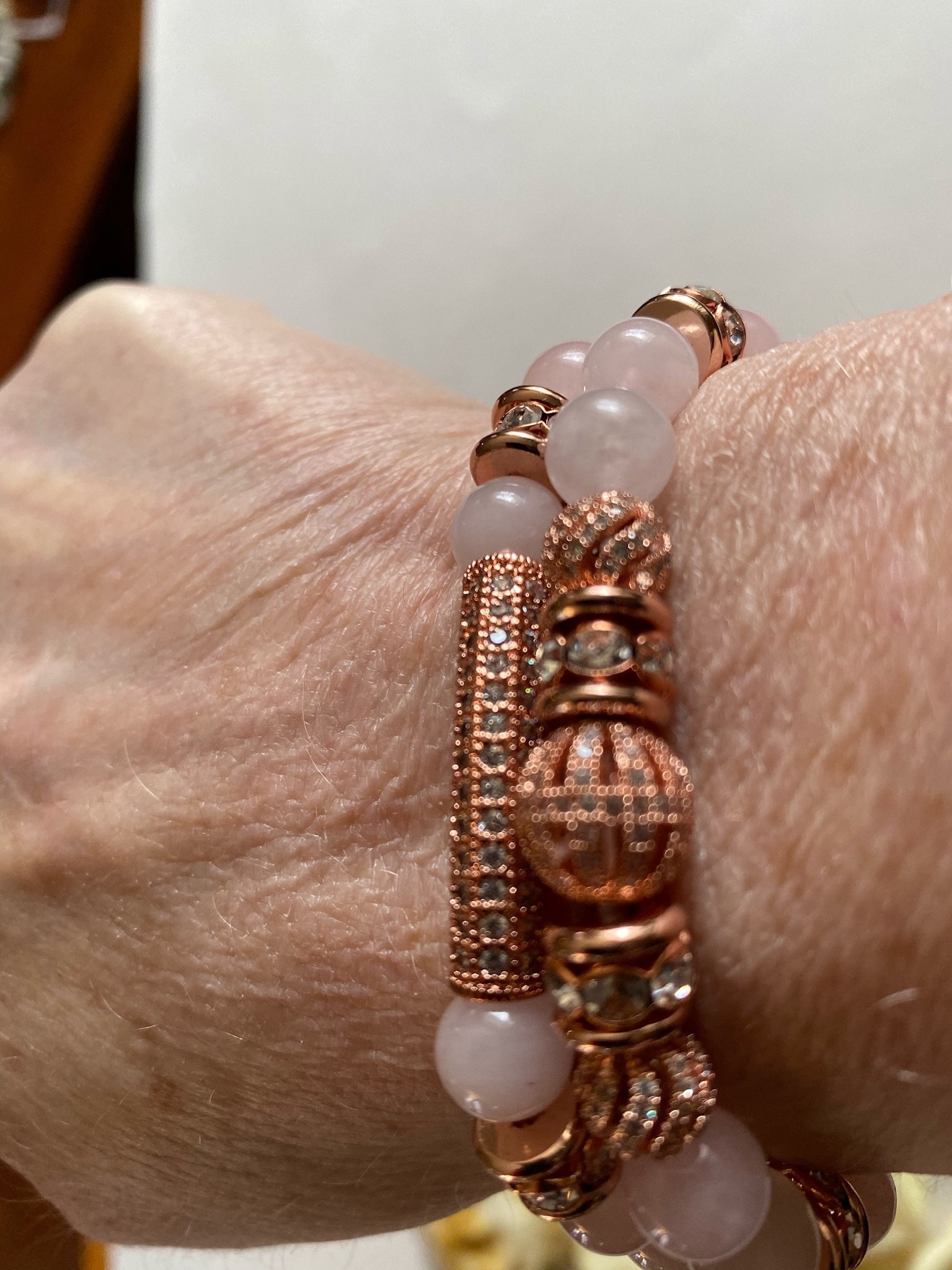 Beaded Gemstone Bracelet Rose Quartz Gemstones Cubic - Etsy.de