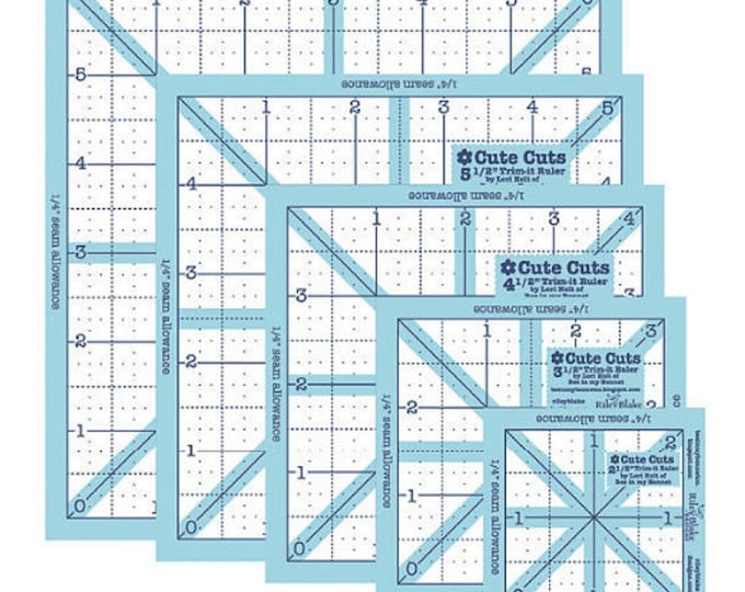 Lori Holt Cute Cuts Trim-it Square Ruler Pack - 2.5", 3.5", 4.5", 5.5 ...