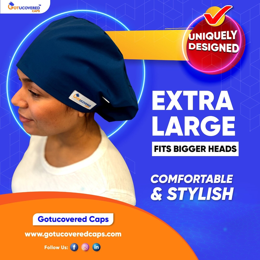 Silk-lined Extra Large Euro Scrub Cap: Luxe Medical Hat - Etsy