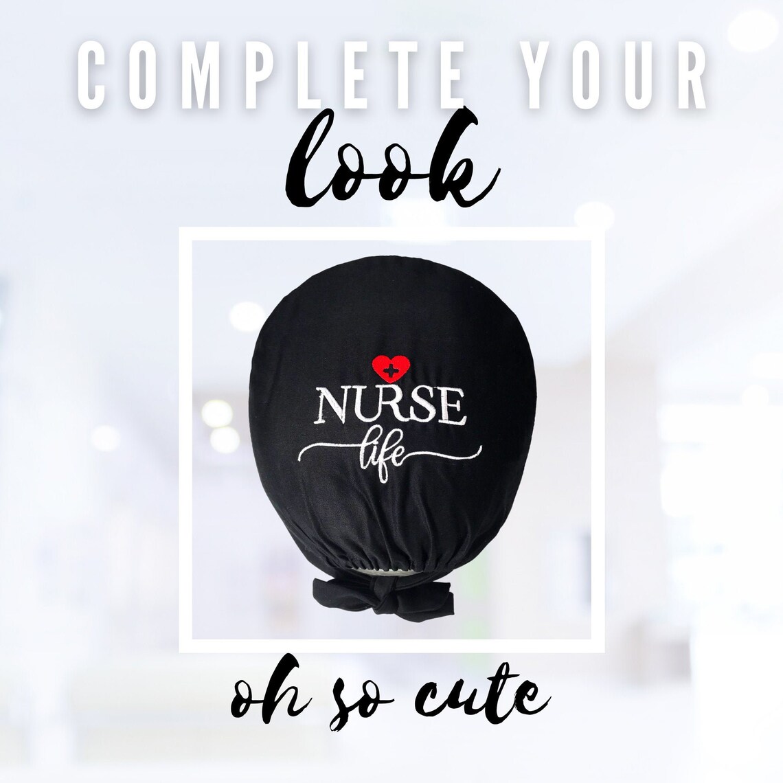 Black Scrub Cap With Nurse Life Embroidery Cute Nurses Cap - Etsy