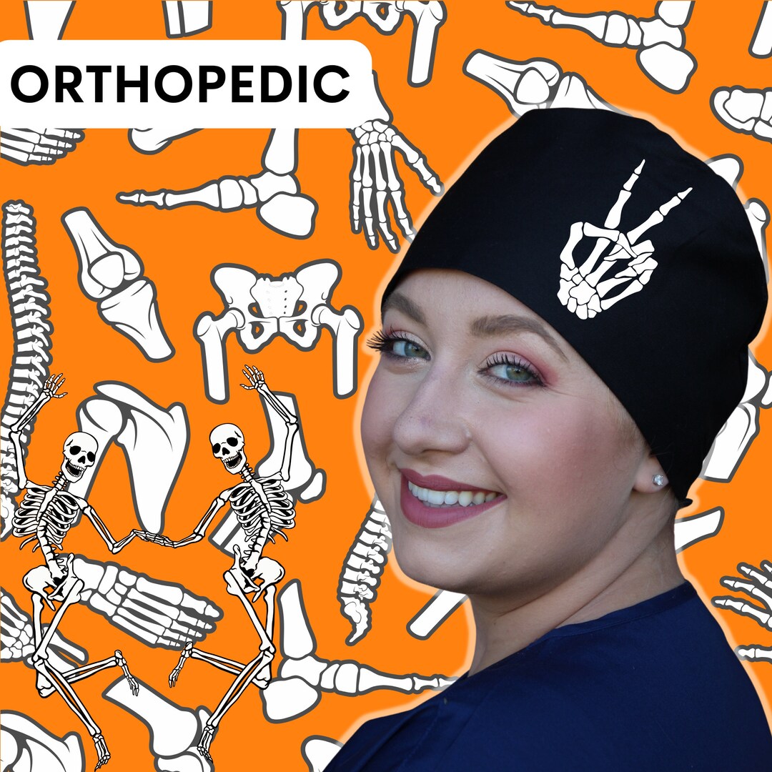 Personalized Orthopedic Scrub Cap: Skeleton Design, Surgical Hat - Etsy