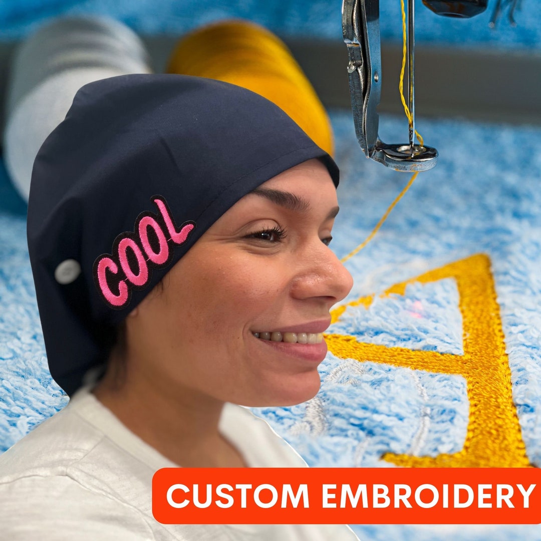 Personalized Embroidered Surgical Scrub Caps - Custom Name or Monogram ...