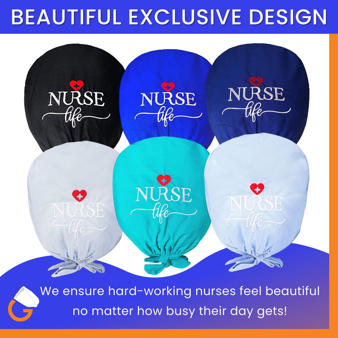 Nurse Life Embroidered Surgical Scrub Cap Perfect Gift for Nurses in ...